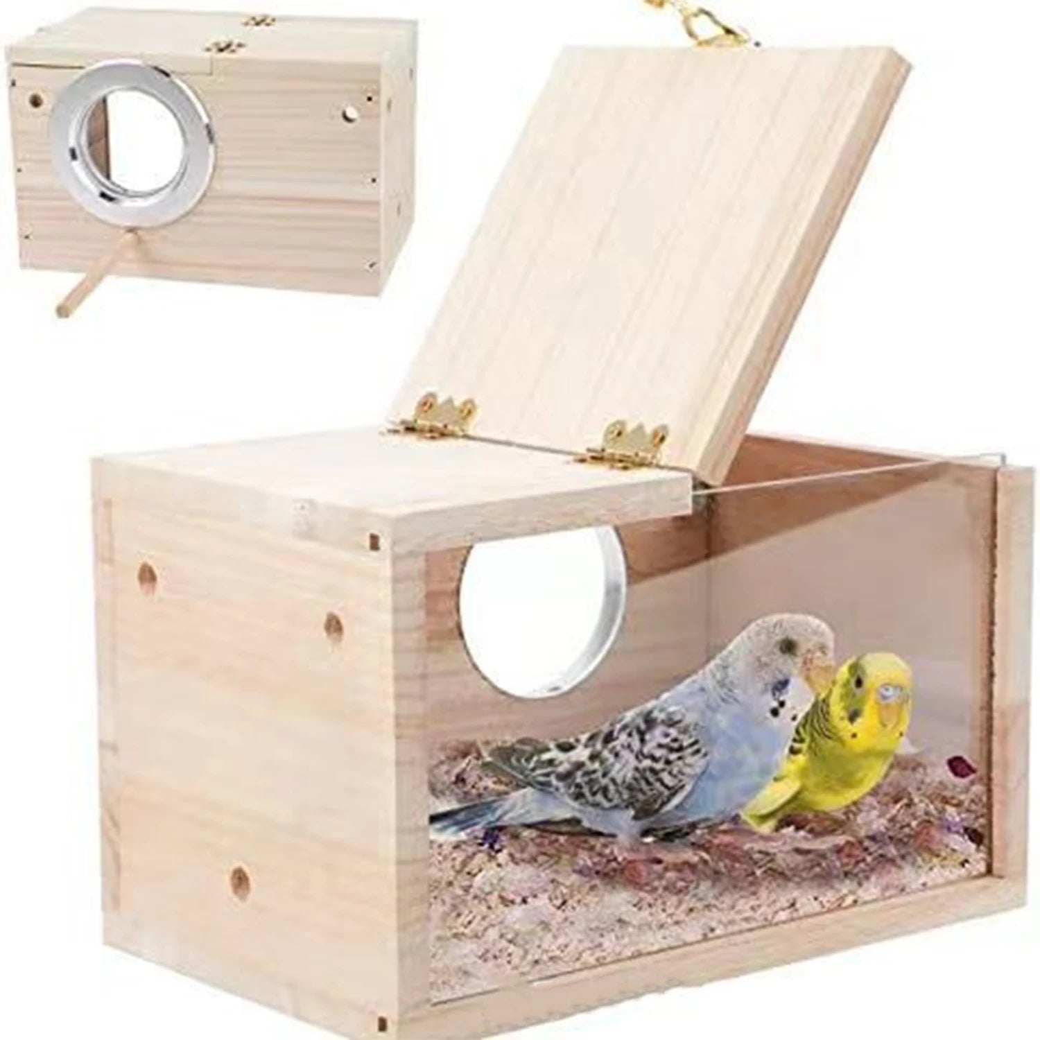 Transparent birdhouse | Nest box for parakeets made of wood – VIKLIV.DE